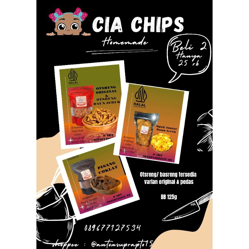 Jual CIA CHIPS HOMEMADE BERBAGAI VARIAN SNACK | Shopee Indonesia