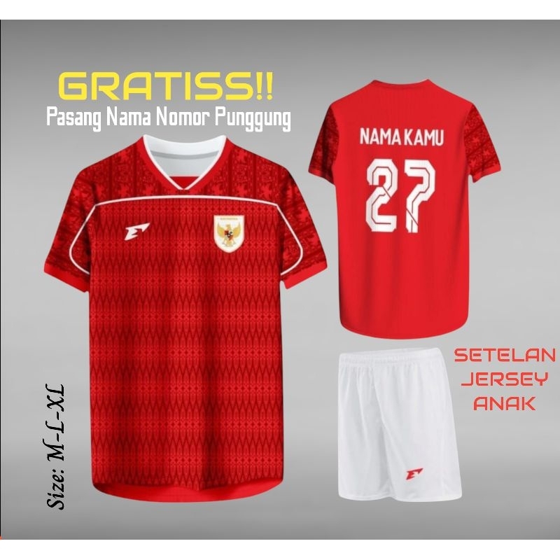 Jual JERSEY TIMNAS ANAK 2025 TERBARU SETELAN BAJU BOLA TIMNAS ANAK LAKI LAKI DAN PEREMPUAN ...