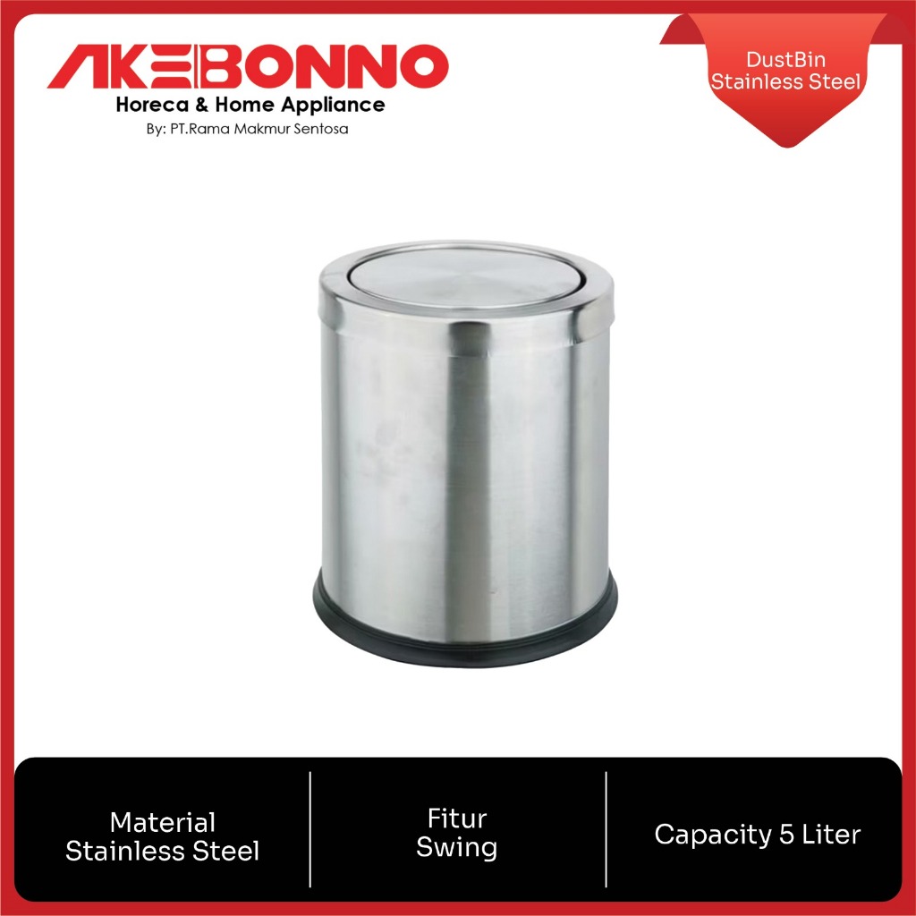 Jual Akebonno Tempat Sampah bahan Stainless Steel Swing / Tong Sampah ...