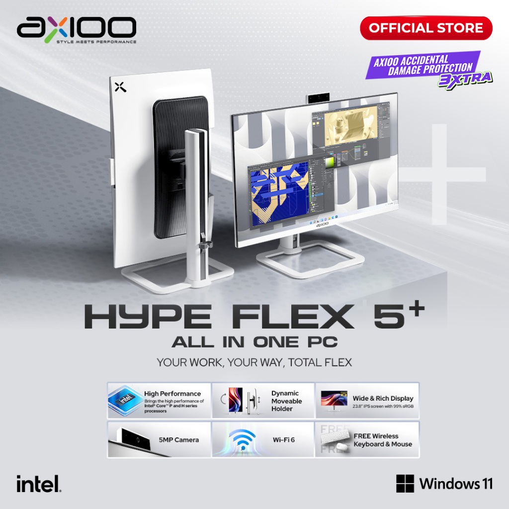 Jual Axioo All in One PC Hype Flex 5+ Intel i5-12450H/16GB/512GB/Intel UHD Graphics Gen 12/FHD ...