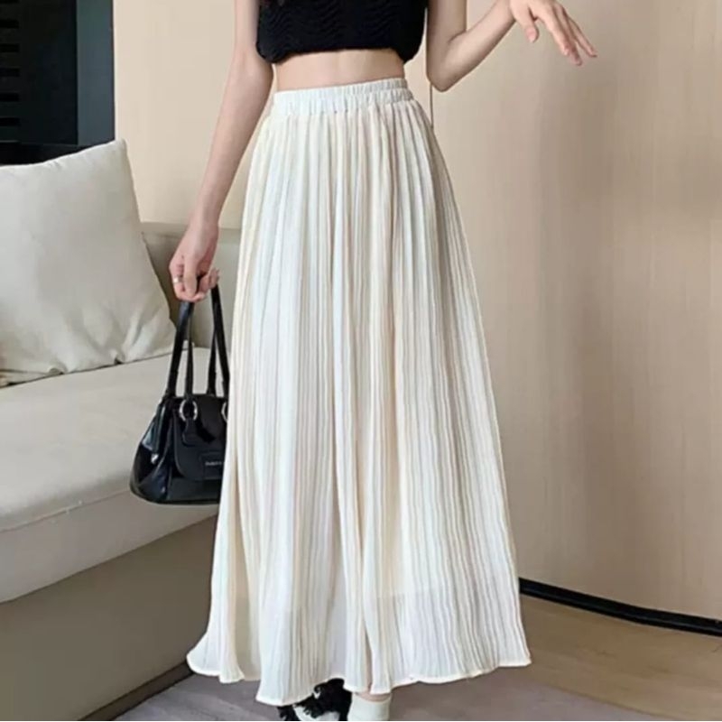 Jual Rok plisket pleated skirt maxi rok plisket panjang wanita model terbaru | Shopee Indonesia