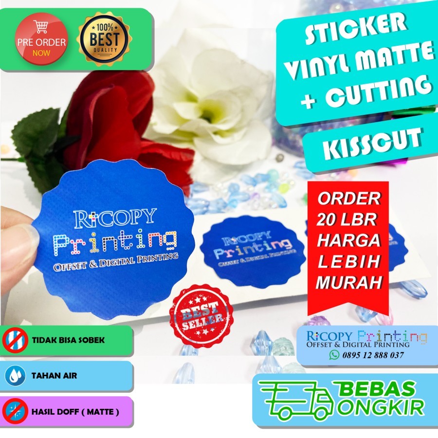 Jual Sticker Vinyl Putih Susu (Matte) – Custom Cutting Label Produk ...