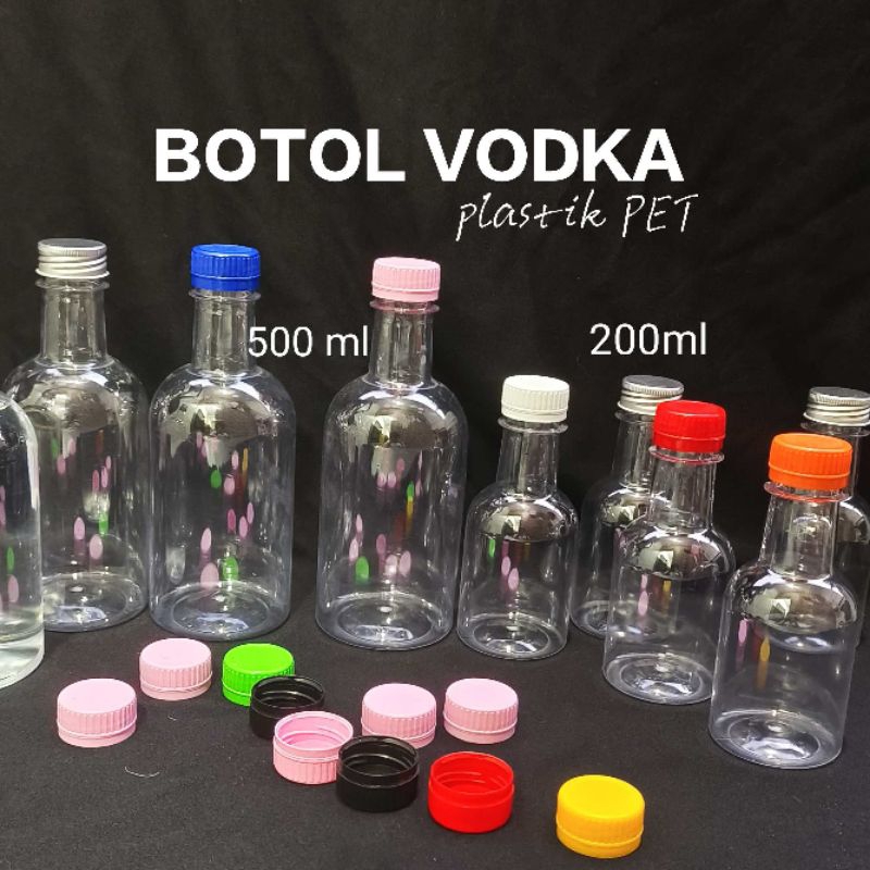 Jual bigta_BOTOL PLASTIK VODKAA 200ml/500ml | Shopee Indonesia