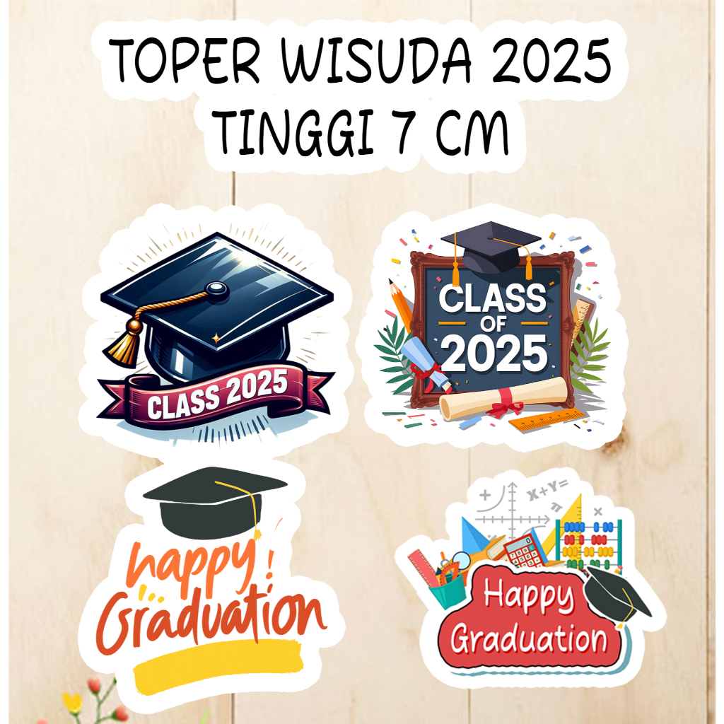 Jual Toper Wisuda 2025 Tinggi 7 cm / Toper untuk Buket dan kue | Shopee ...