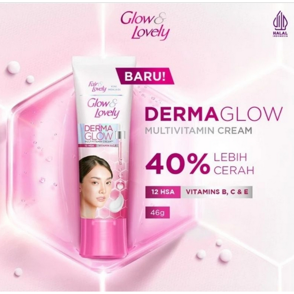 Jual Glow & Lovely Derma Glow Multivitamin Cream - Fair & Lovely - Besar 46 g | Shopee Indonesia