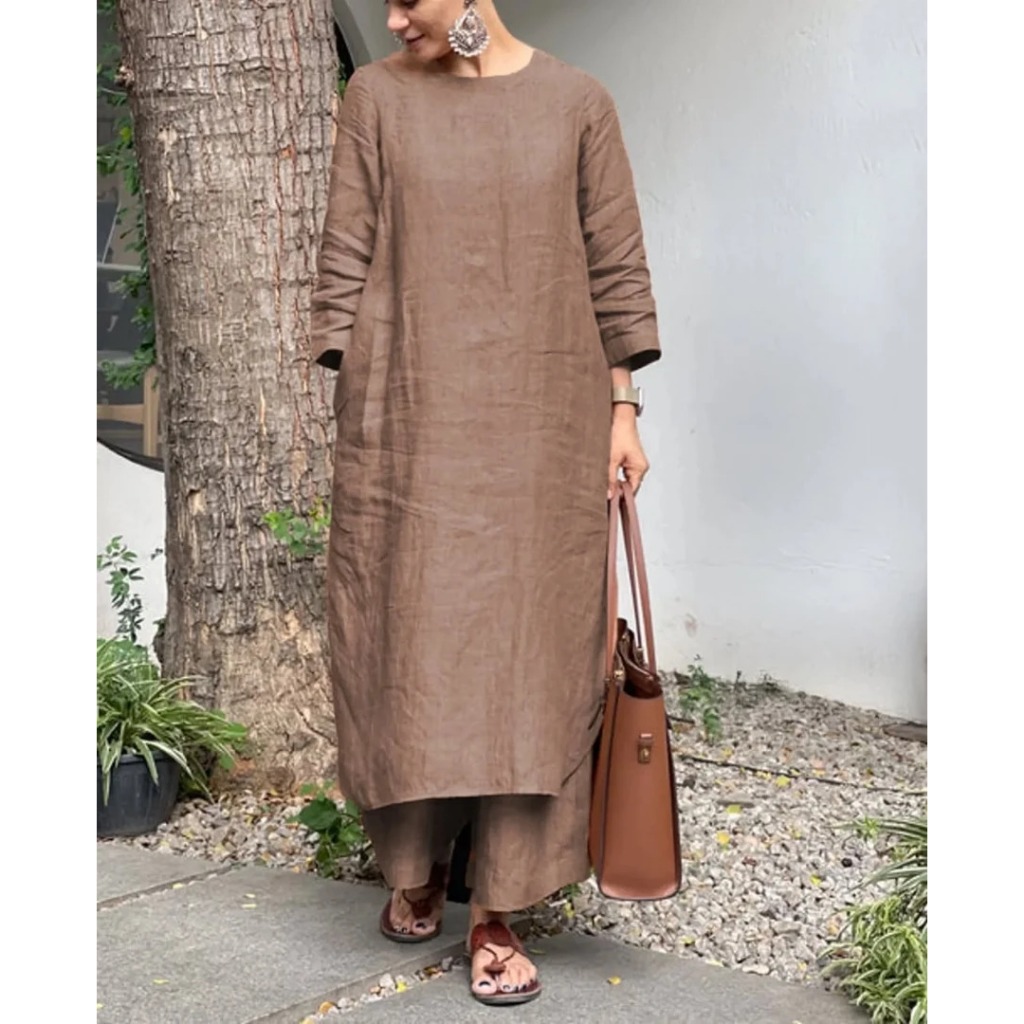 Jual Tunika Set (One Set Tunik Celana Melayu Bahan Linen Rami ...