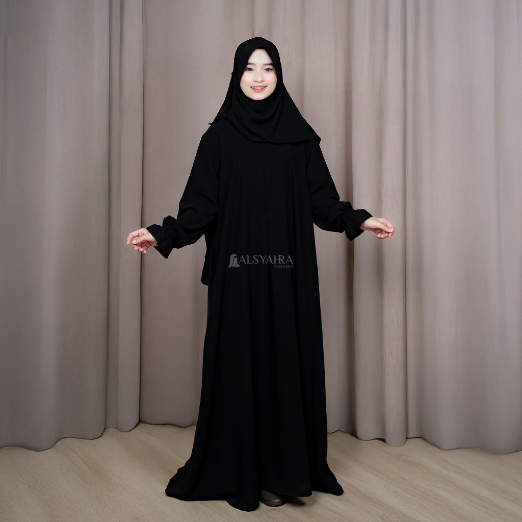 Jual Alsyahra Exclusive - Humaira Abaya Jetblack - Dress Gamis Umroh ...