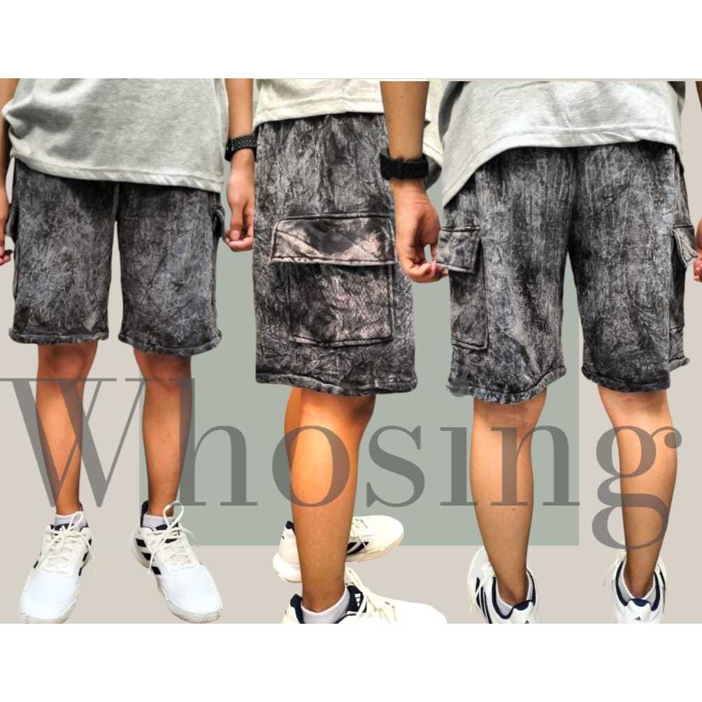 Jual Celana Cargo Pendek Pria Snow Washing / Celana Pendek Jeans Wash ...