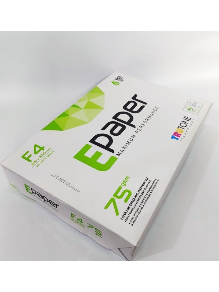 Jual KERTAS HVS E-PAPER F4 75GSM - 1 RIM ( ISI 500 LEMBAR ) | Shopee ...