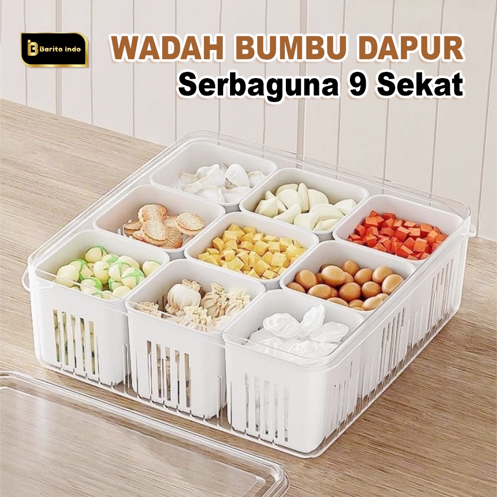 Jual Kotak Wadah Sekat Penyaring Penyimpanan Bumbu Dapur Hemat Tempat ...