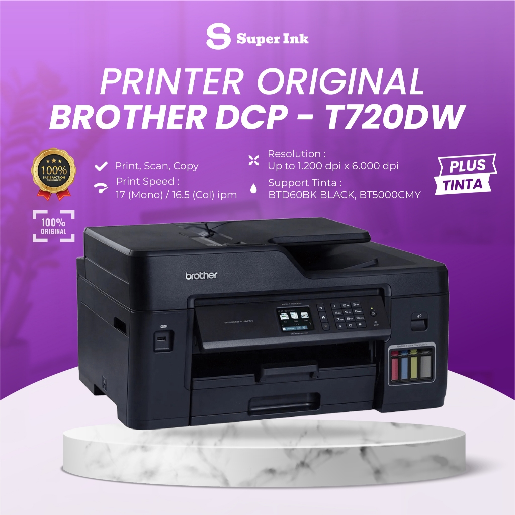 Jual PRINTER BROTHER DCP-T720DW PRINT SCAN COPY DUPLEX WIFI ADF T720DW DCP T720 DW | Shopee ...