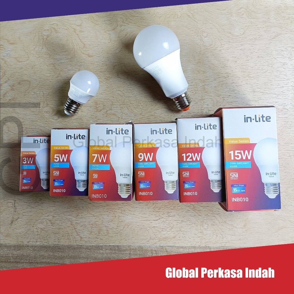 Jual INLITE LAMPU BOHLAM LED BULB 3W 5W 7W 9W 12W 15W 18W INB010 - PUTIH KUNING | Shopee Indonesia