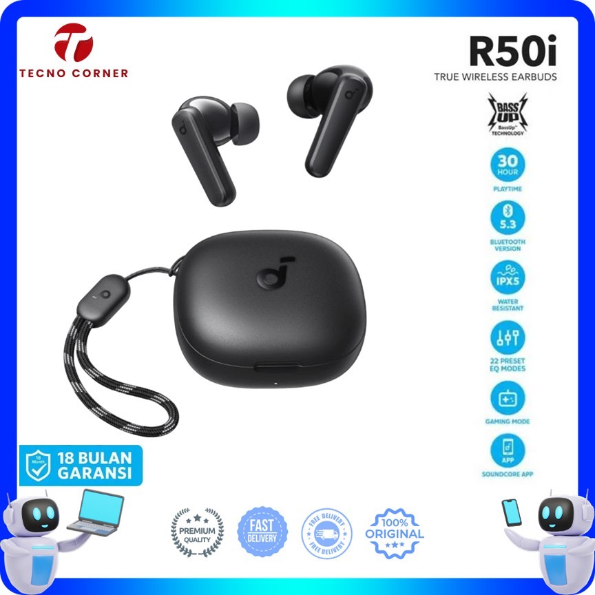 Jual ANKER SOUNDCORE R50I TWS STICK EARPHONE WIRELESS BLUETOOTH 5.3 A3949 | Shopee Indonesia