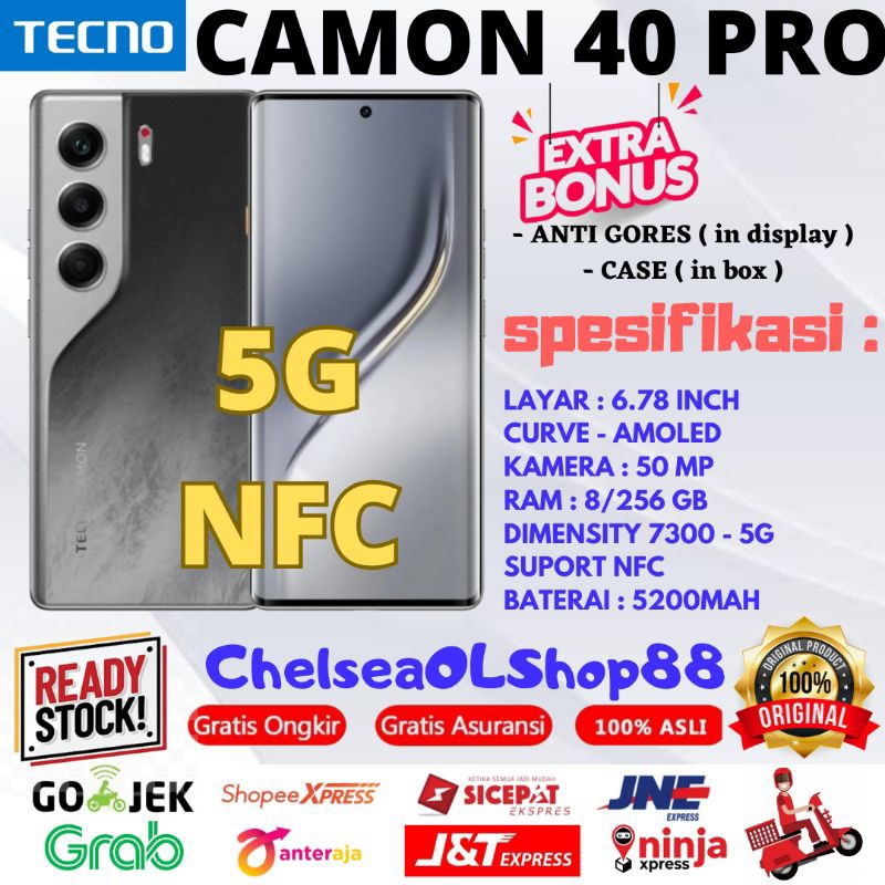 Jual TECNO CAMON 40 PRO 5G NFC RAM 8/256GB GARANSI RESMI TECNO INDONESIA / TAM | Shopee Indonesia