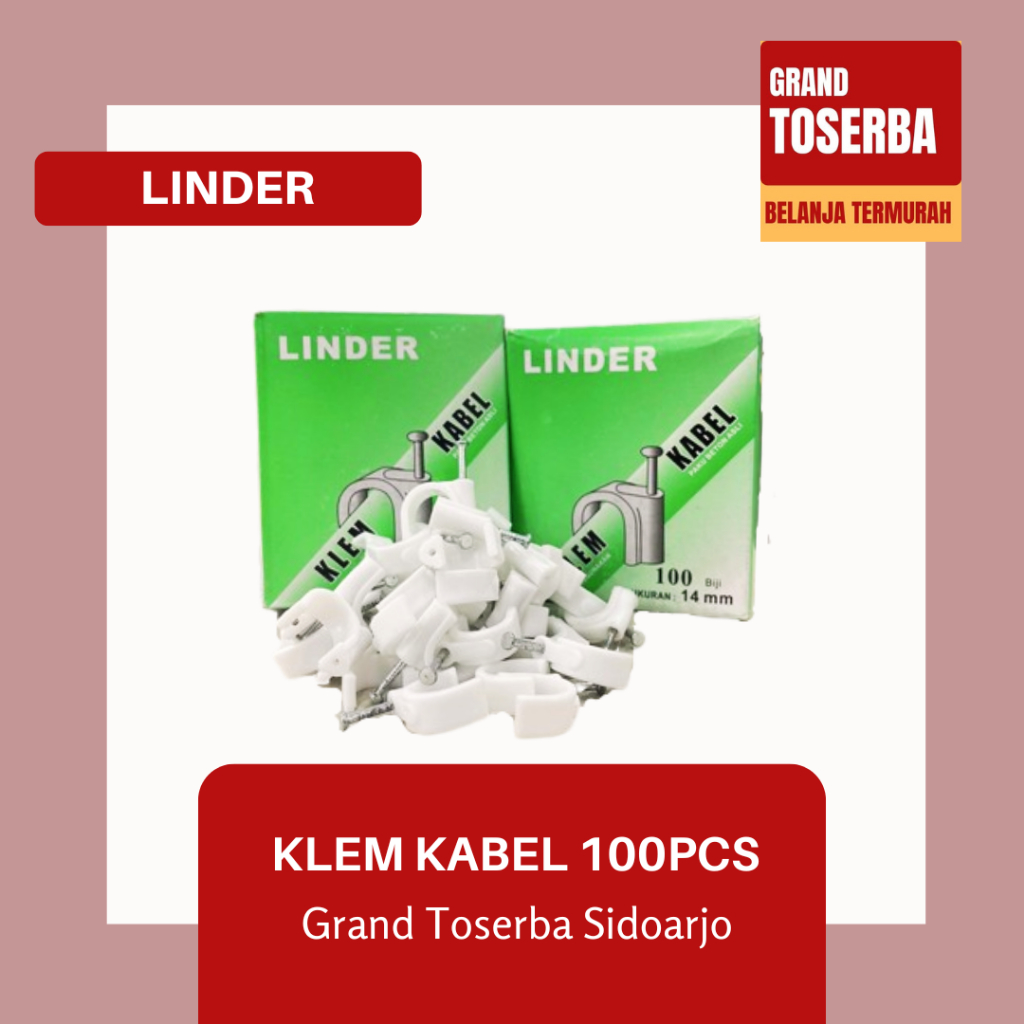 Jual KLEM LINDER BETON 14MM ISI 100pcs / KLEM KABEL PAKU BETON PENAHAN ...