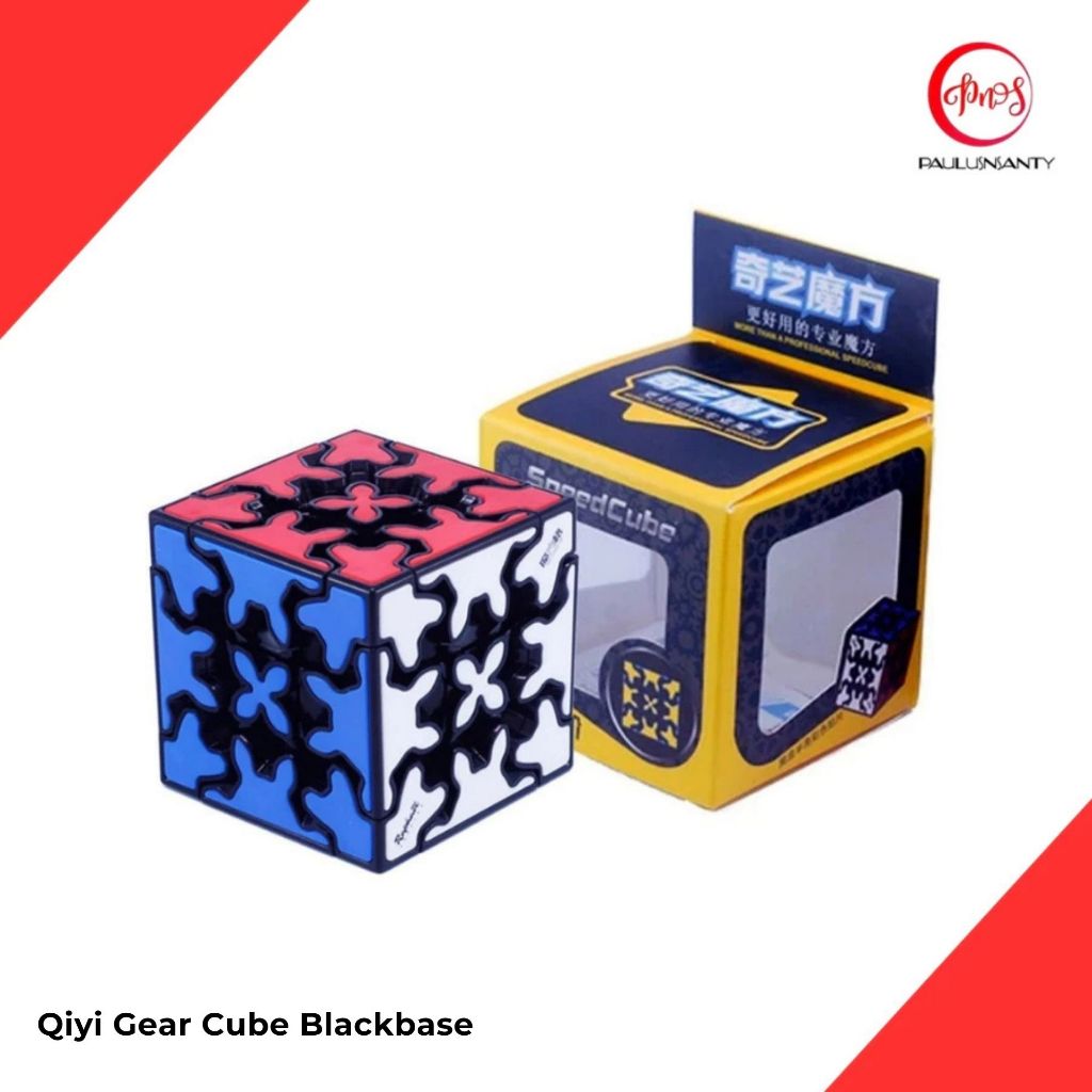 Jual Cube Puzzle Gear 3x3 Qiyi Gear Cube 3x3 Blackbase 6 CM Original | Shopee Indonesia
