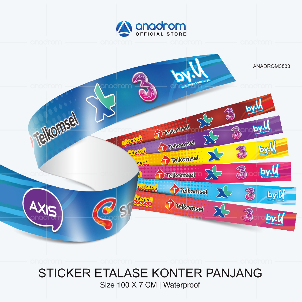Jual Sticker Etalase Konter Panjang Size 100x7 Cm Versi Logo | Sticker ...
