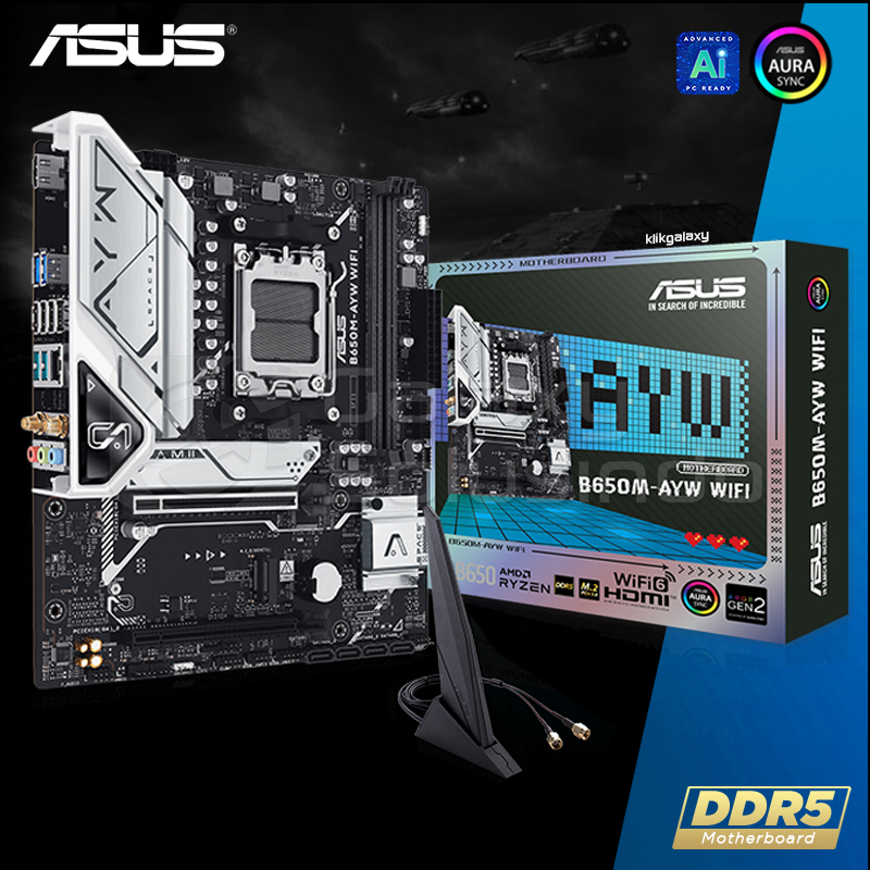 Jual ASUS B650M-AYW WIFI - AMD B650 DDR5 AM5 Motherboard | Shopee Indonesia