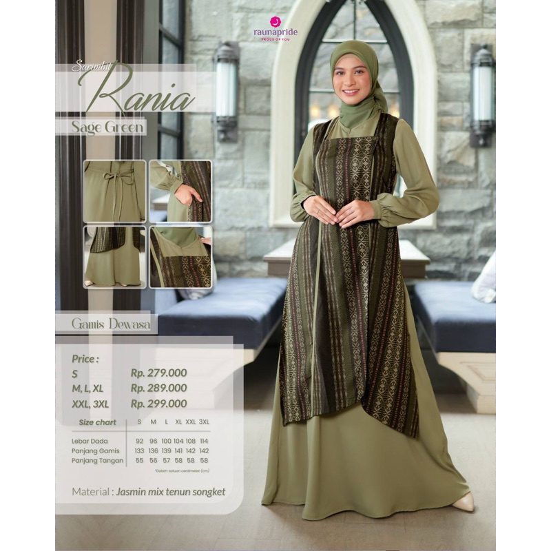 Jual GAMIS RAUNA RANIA SAGE GREEN | Shopee Indonesia