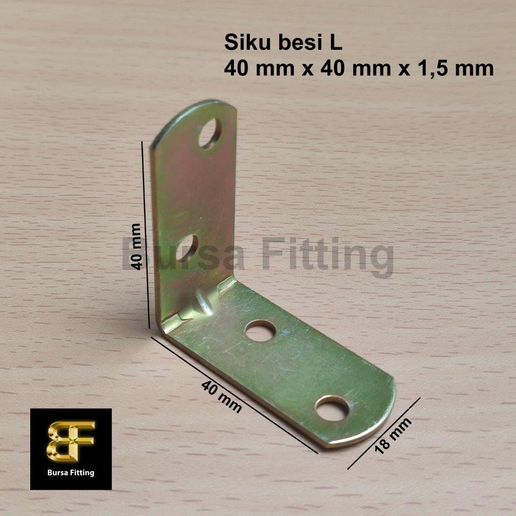 Jual Plat siku besi L 40 x 40 x 1,5 mm Bracket siku Ambalan besi Plat ...