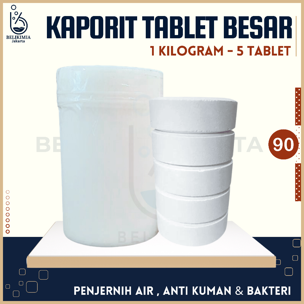 Jual TCCA Tablet Besar 1 KG [isi 5 Tablet] - Penjernih Air - Pembasmi ...