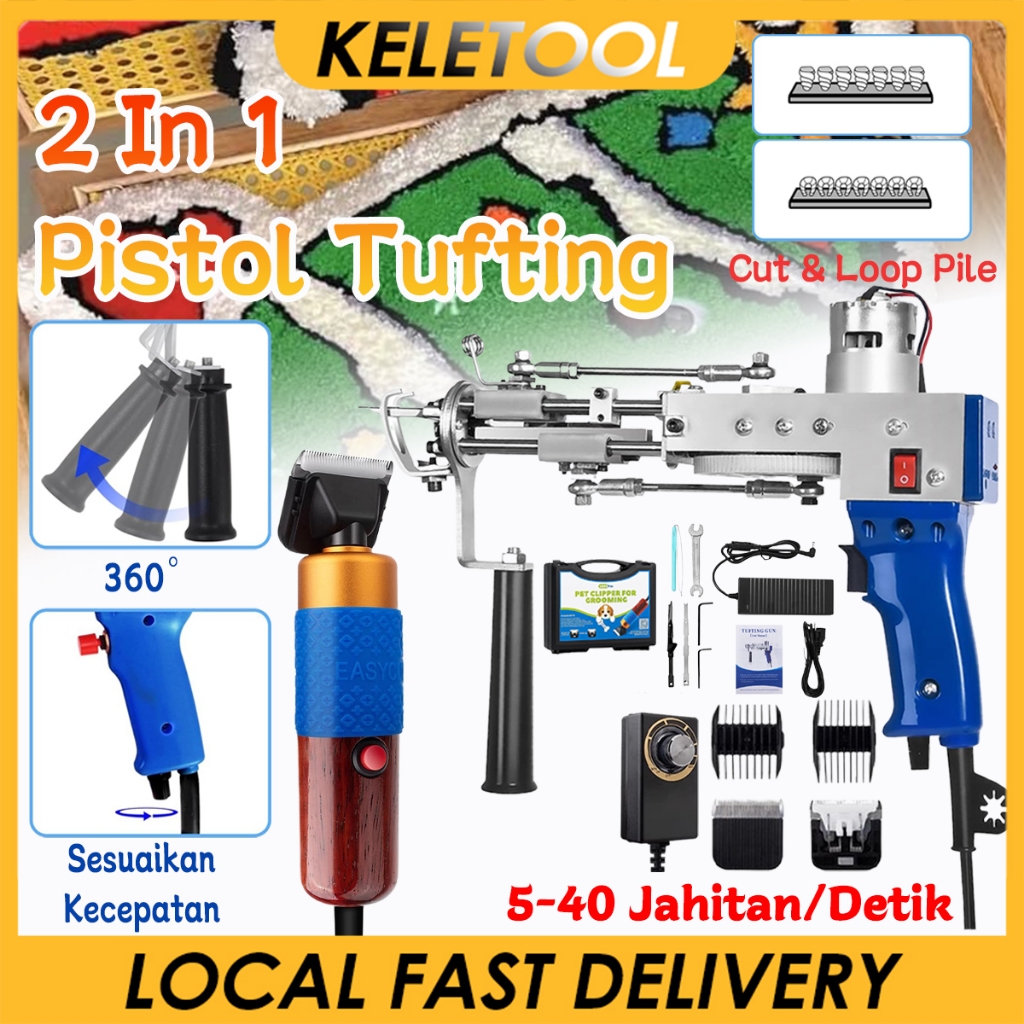 Jual 2 In 1 Pistol Tufting Mesin Tenun Karpet Listrik Alat Rajut Alat ...