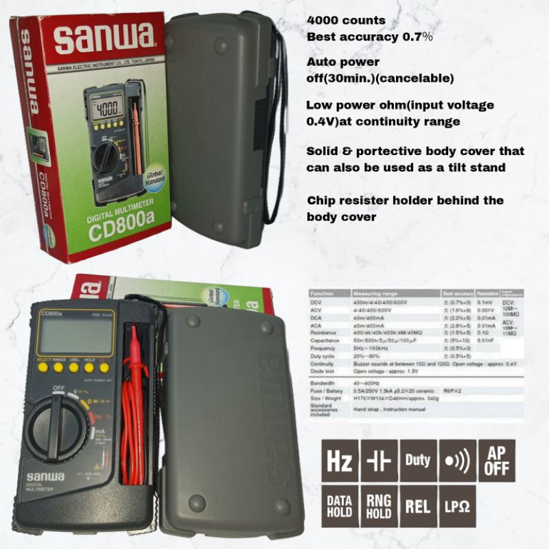 Jual sanwa multitester digital CD800A CD 800 A original jepang japan ...
