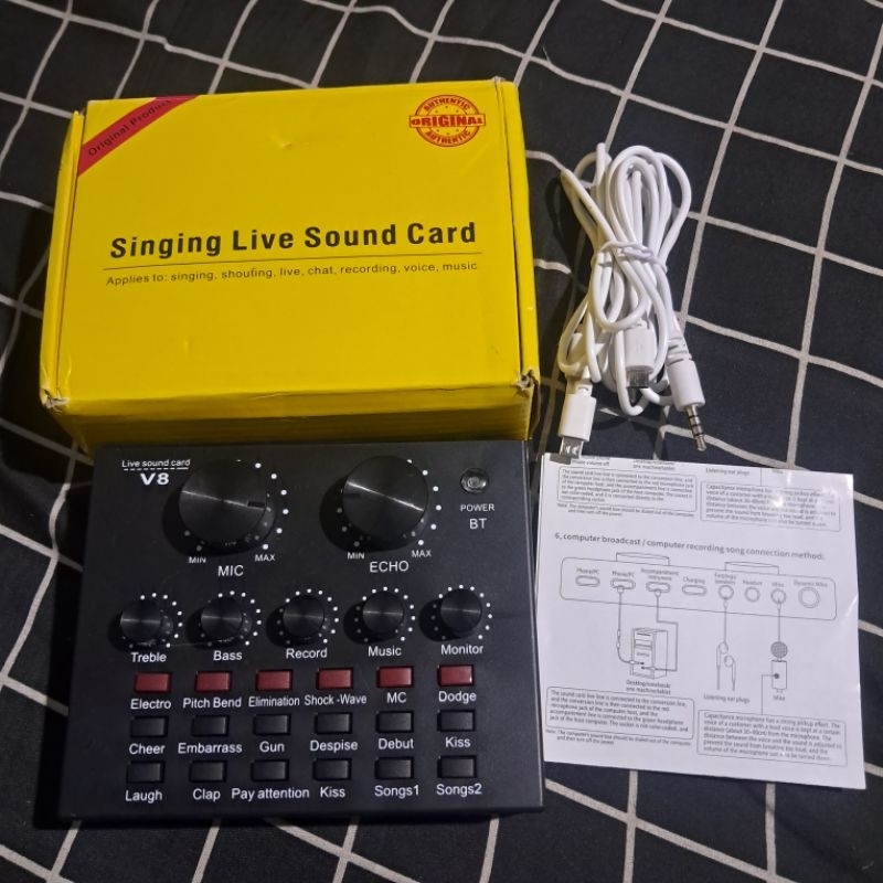 Jual [PRELOVED LIKE NEW] SOUND CARD V8 SINGING LIVE SOUND CARD MIXER ...