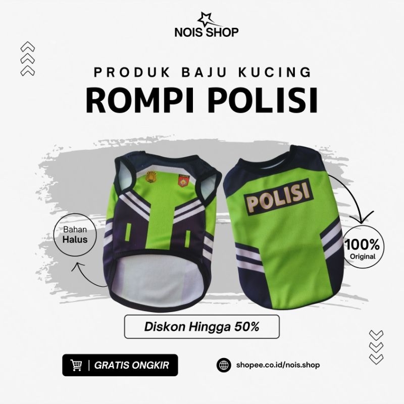 Jual Baju Kucing Lucu Rompi Polisi Hijau Bagus Murah Bisa Untuk Cowok ...