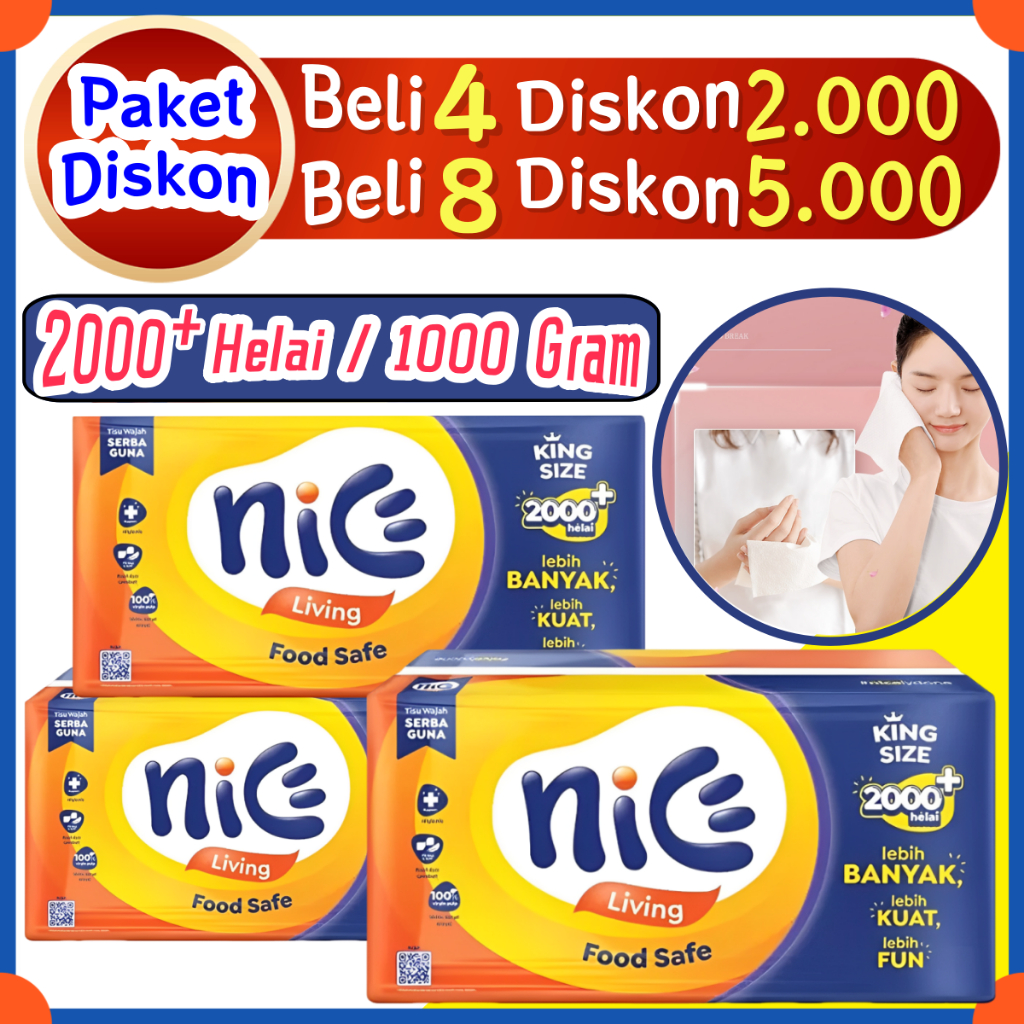 Jual Tissue Nice 2000 sheet,Tissue Nice 1000 gram, tissue nice 2000 ...