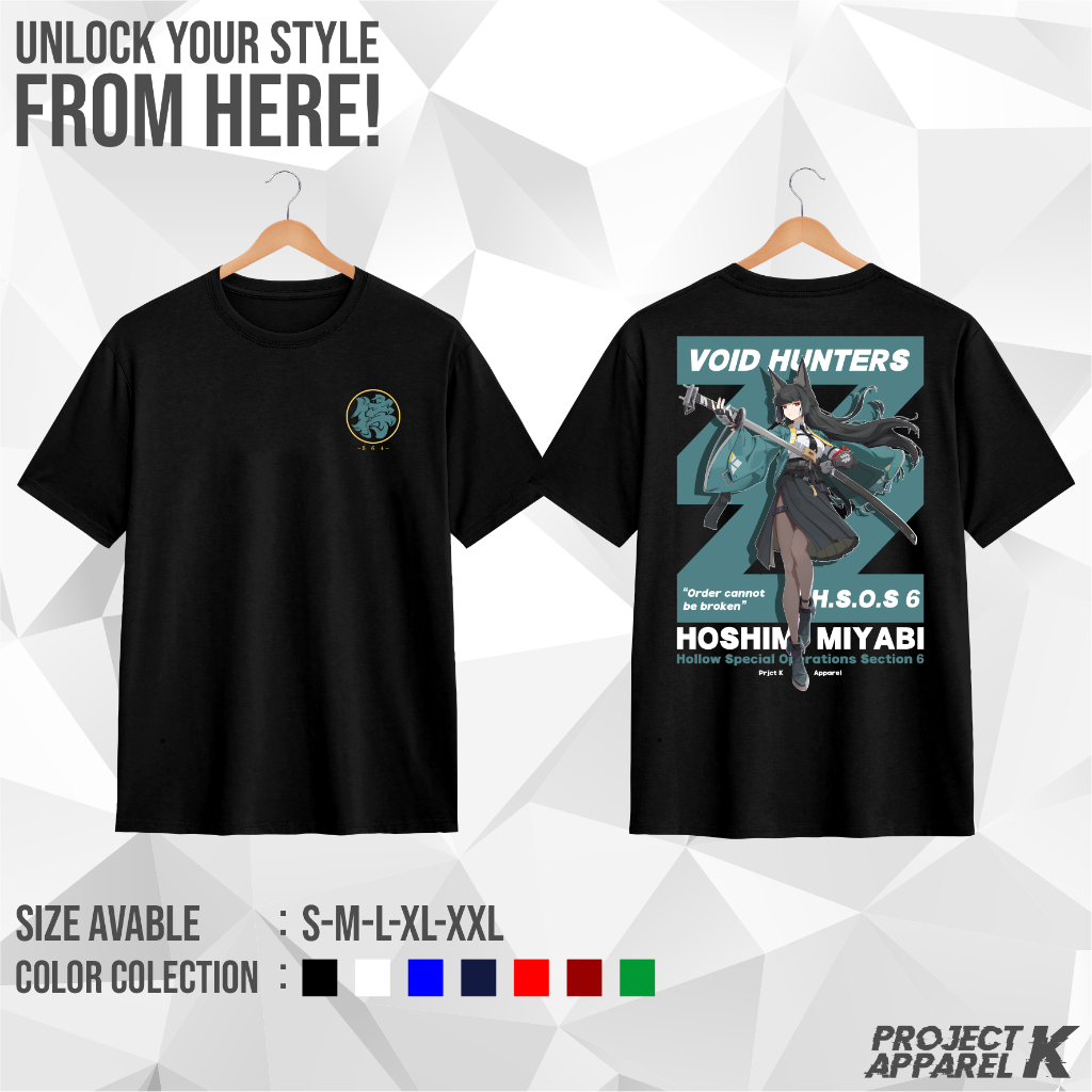 Jual T-SHIRT KAOS DISTRO VOID HUNTERS HOSHIMI MIYABI ZENLESS ZONE ZERO BY PROJECT K | Shopee ...