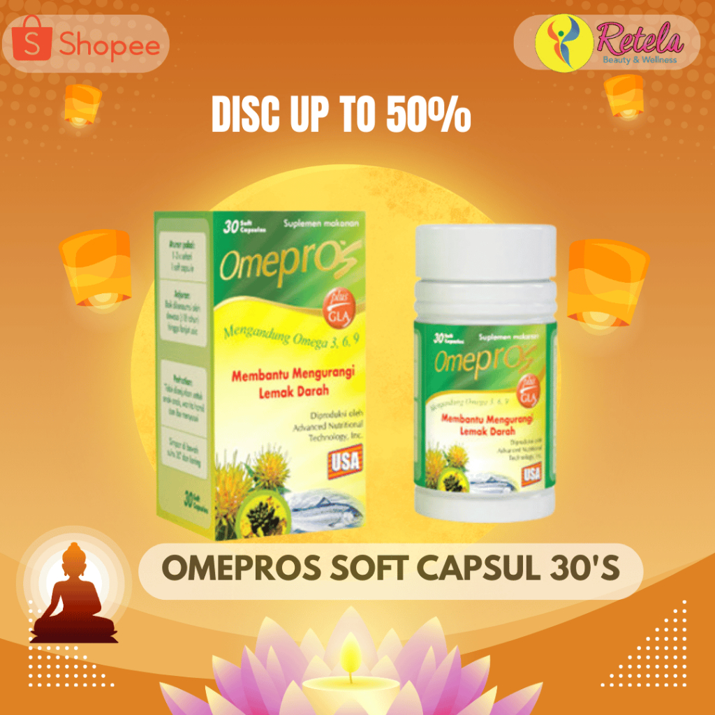 Jual OMEPROS 30 SOFT CAPSULES/Suplemen Untuk Kolestrol | Shopee Indonesia