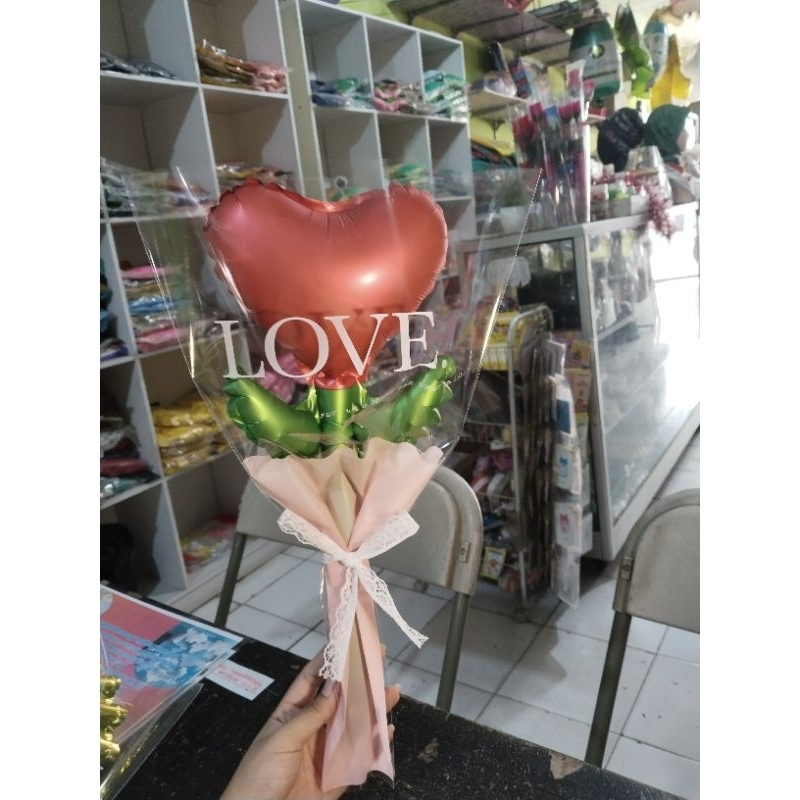 Jual BUCKET FOIL LOVE MERAH | Shopee Indonesia