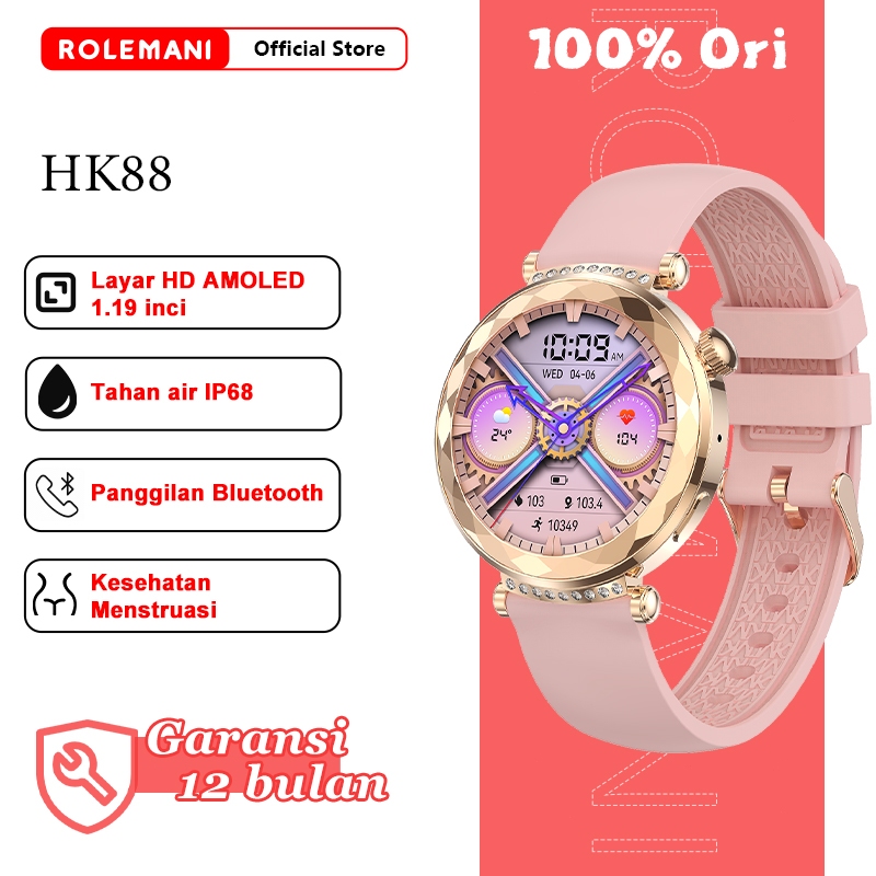 Jual ROLEMANI HK88 Smartwatch Amoled Screen | Female Health | Music & Sport Control | Bluetooth ...