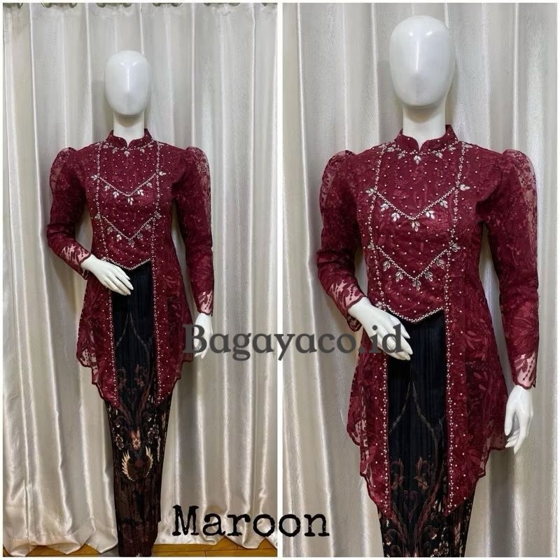 Jual Kebaya Brukat Payet/Kebaya Kutu baru modern/Atasan kebaya tunangan dan wisuda/Kebaya ...