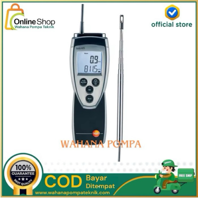 Jual Testo 425 Handheld Hot Wire Anemometer Thermal Wind Speed Meter ...