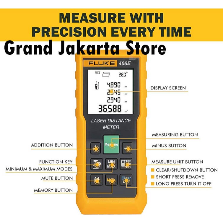 Jual Fluke 406E Laser Distance Meter USA Meteran Digital Rangefinder ...