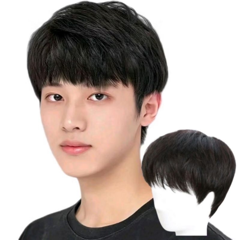 Jual Wig Cowo Rambut Palsu Lurus Pendek Versi Korea Poni Tampan ...