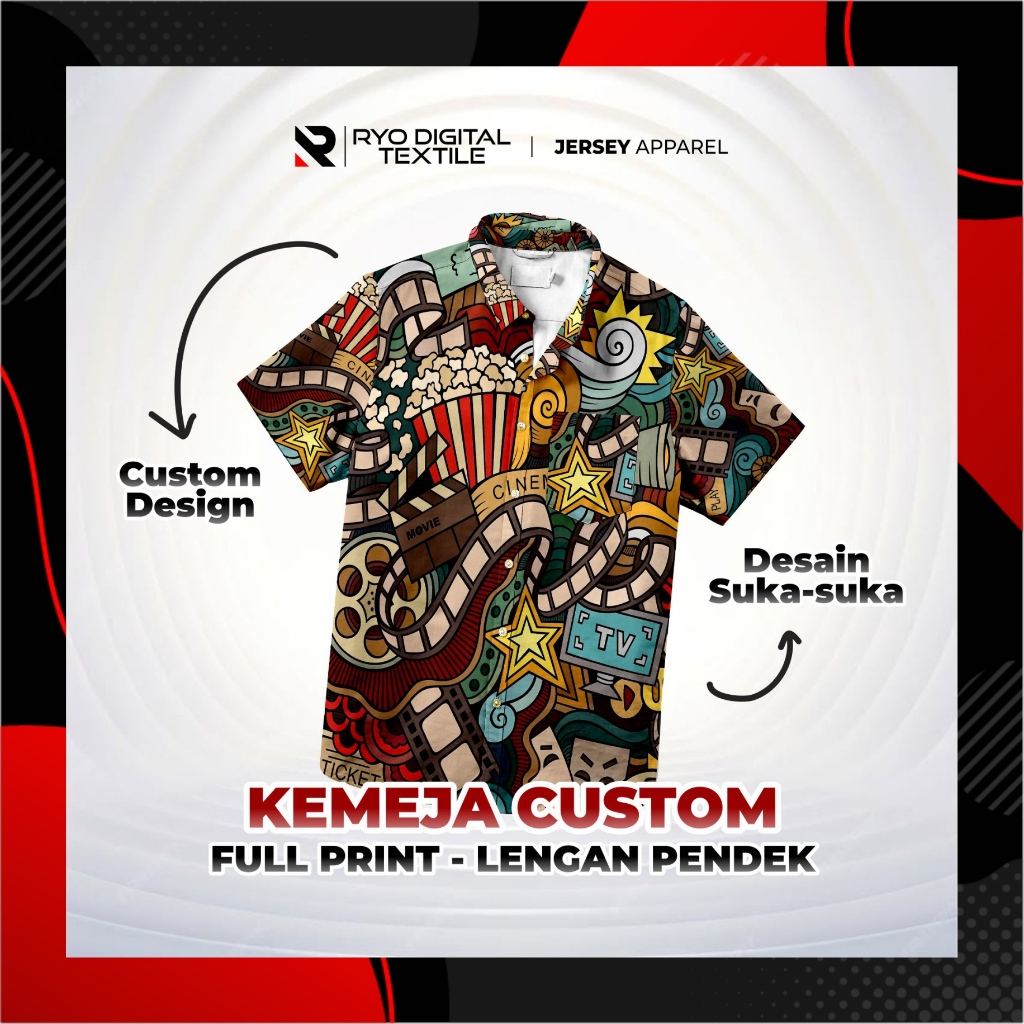 Jual Custom Kemeja Printing Desain Custom - Lengan Pendek | Shopee ...
