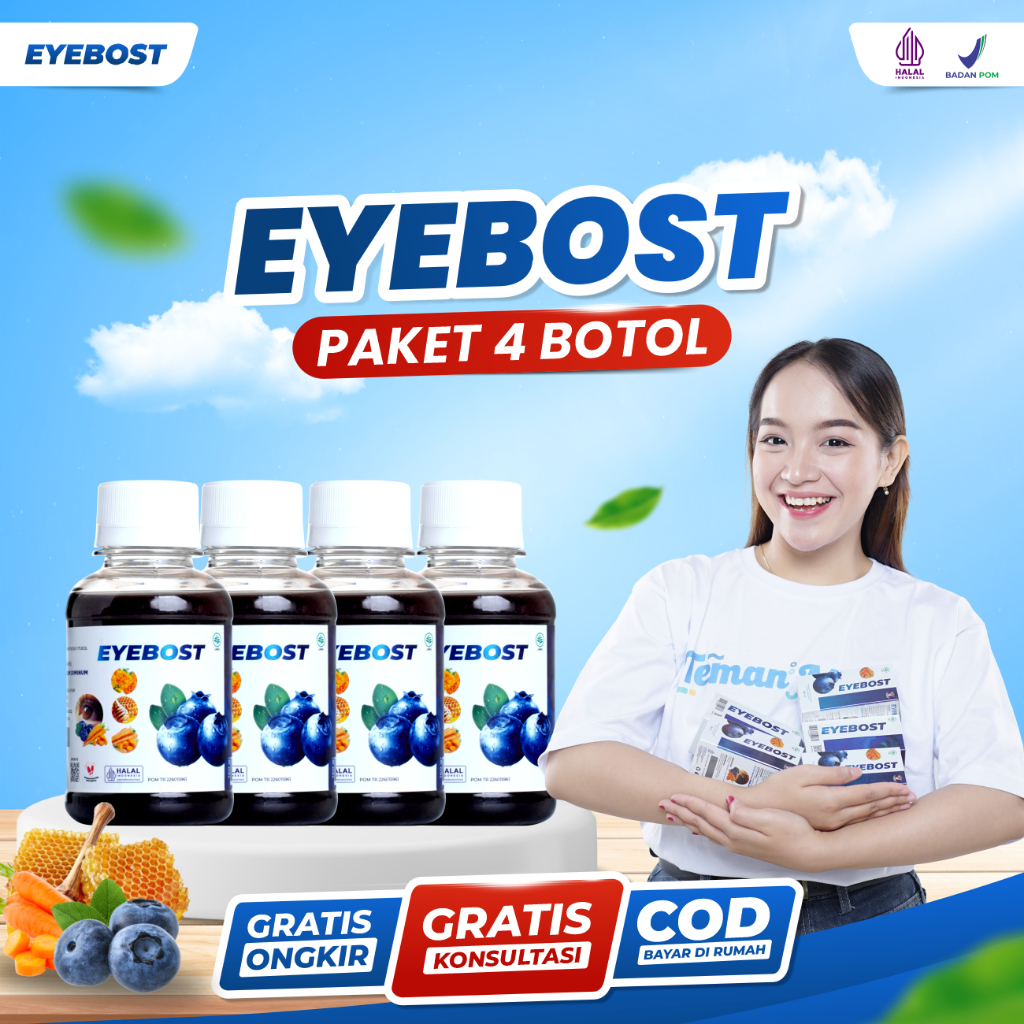 Jual Paket 4 Botol - Eyebost Asli Madu Herbal Vitamin Mata Bantu Atasi ...