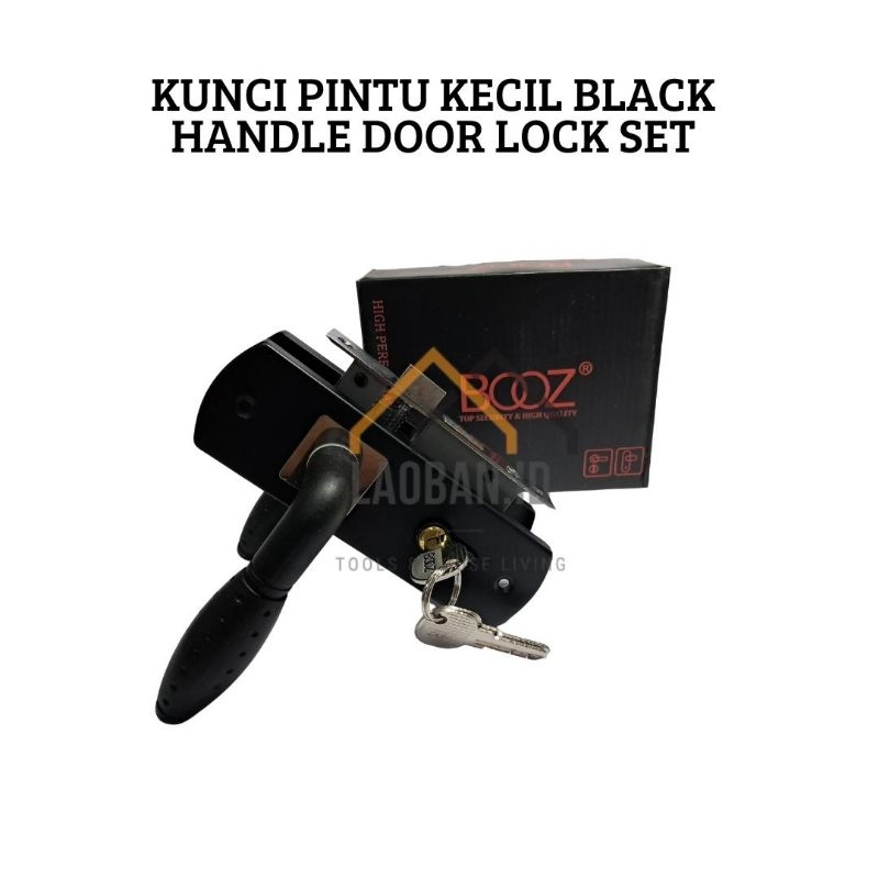 Jual Kunci Pintu Kecil Bulat/ Kotak Black Handle Door Lock Set | Shopee ...