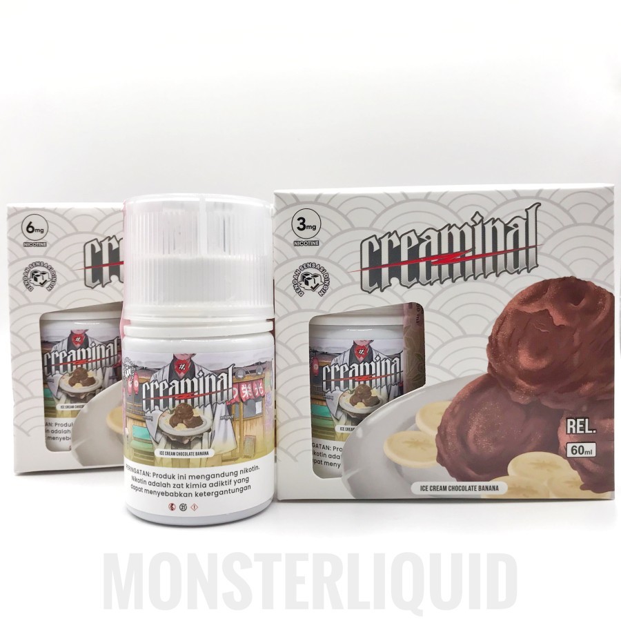 Jual CREAMINAL ICE CREAM CHOCOLATE BANANA BY UNWISE 3MG 6MG 60ML LIQUID ...