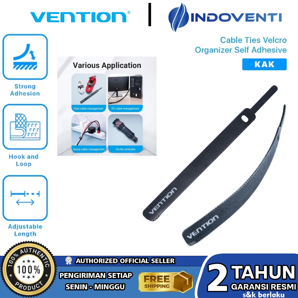 Jual Vention Perekat Penggulung Kabel Cable Ties Tie Velcro Strap ...