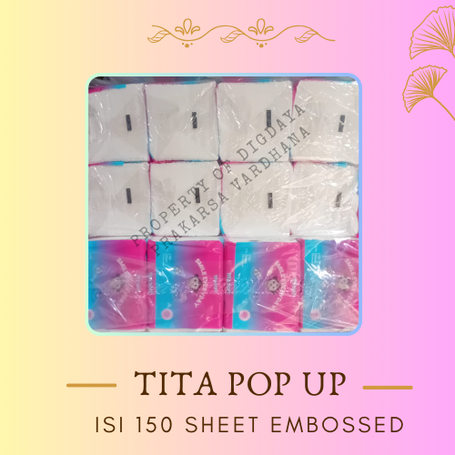 Jual Tisu Tita Pop Up 2 Ply 150 Lembar – Tisu Meja Embossed, Lembut ...