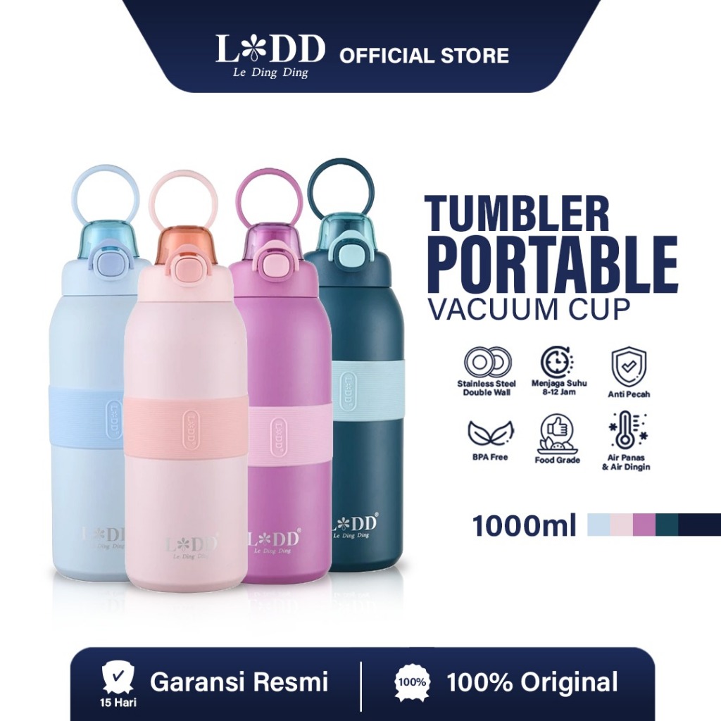 Jual Ledingding-Tumbler Panas Dingin SUS304 Stainless Steel 1000ML Botol Minuman Aesthetic ...