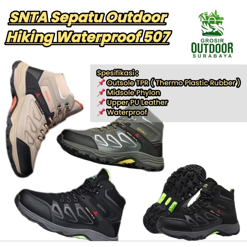 Jual SNTA Sepatu Outdoor Hiking Waterproof 507 | Shopee Indonesia