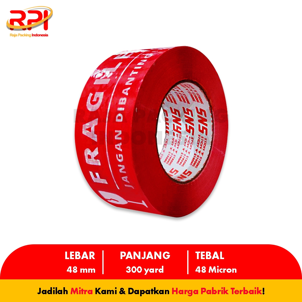 Jual Lakban Fragile 300 Yard x 48 Mm x 48 Mic Sticky N Strong (SNS ...