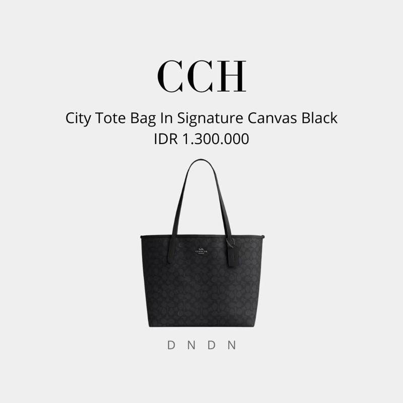 Jual City Tote Bag In Signature Canvas Black | Shopee Indonesia