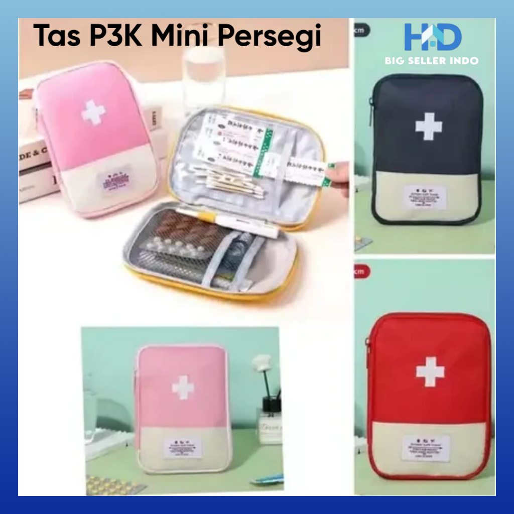 Jual BS Korean Bag First Aid Travel Medicine Pouch Tas P3K Mini Persegi / Tempat Penyimpanan ...