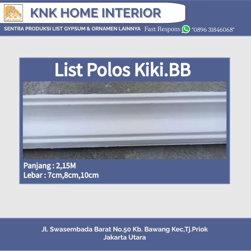 Jual List Gypsum 7cm, 8cm & 10cm / Lis Gypsum Polos Tipe C KIKI BB ...